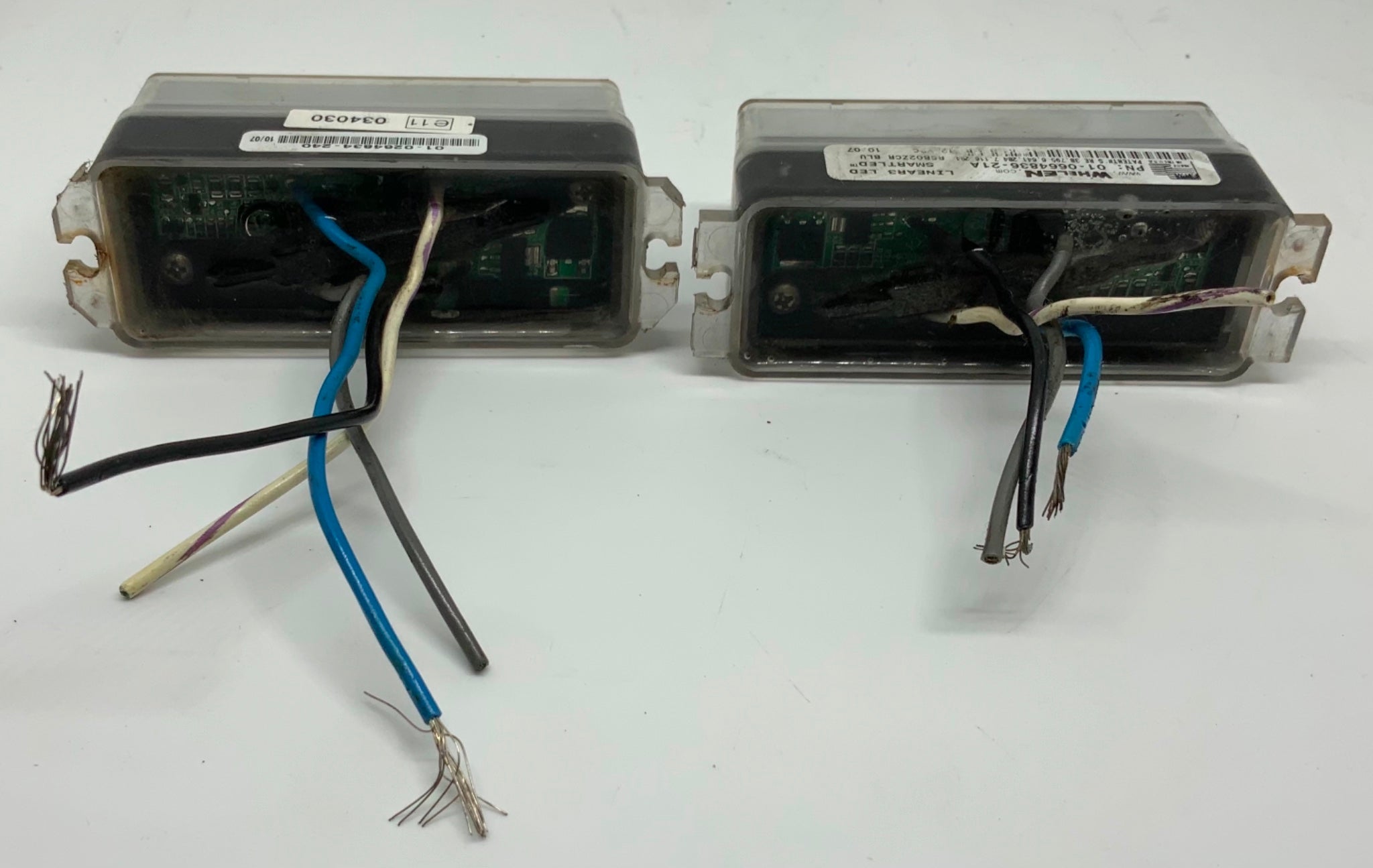 Used Set Of Whelen LIN3 LED Lightheads Single Colour Blue Without Flan ...