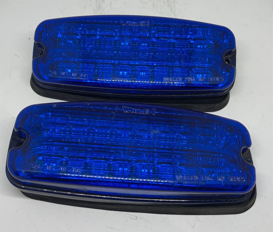 Set of Whelen M7 Led Modules Blue With Blue Lens 24v - Very Short Wire ...