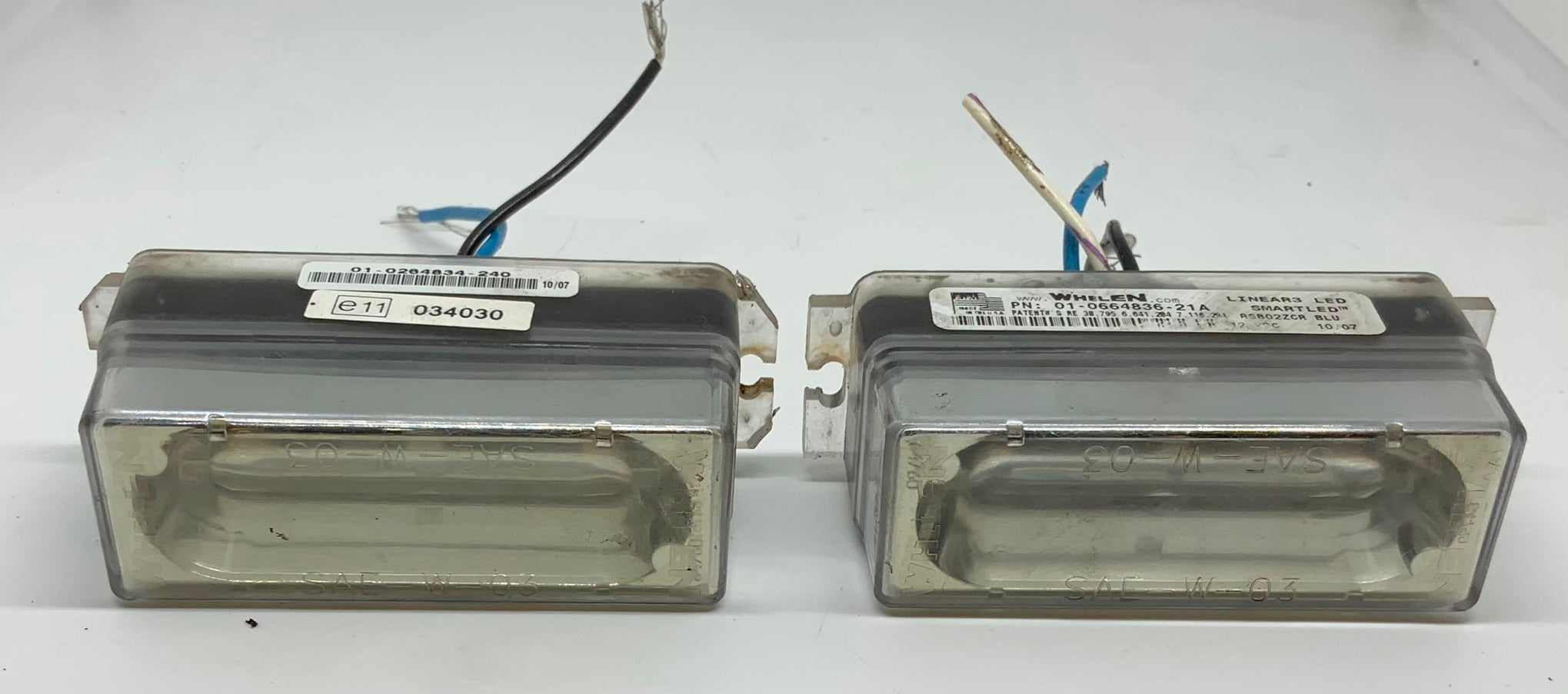 Whelen LIN3 LED Lightheads Set of 2 Blue Without Flange Used — SV Lights